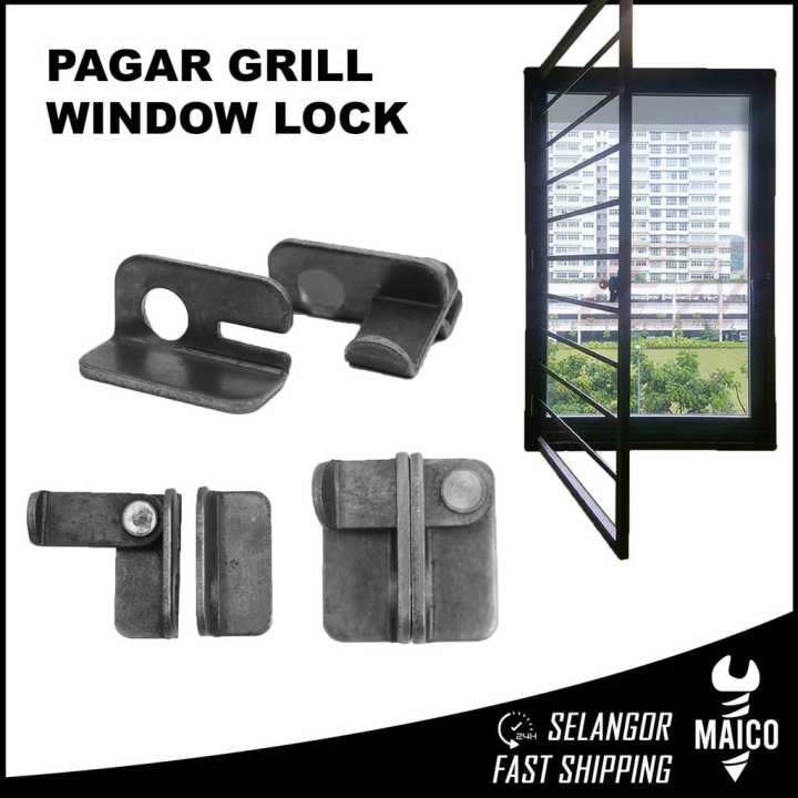 PAGAR GRILL WINDOW LOCK GATE HINGE BRACKET/PAGAR BESI SECURITY DOOR ...