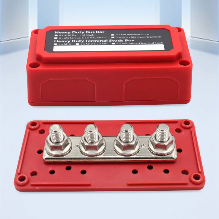 300A 48V DC Busbar Box Heavy Duty Power Distribution Block Bus Bar Bus Bar Terminal Block for ...