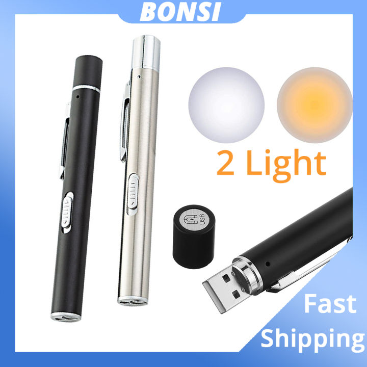 USB Pen Light LED Penlight for Students Doctors Nurses with 2 Light LED ...