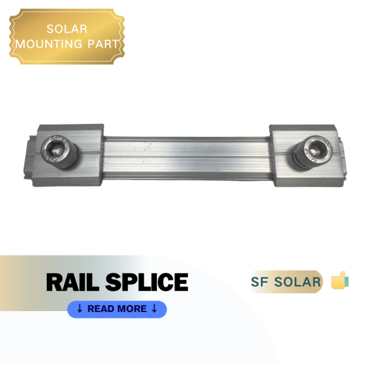 [10ชิ้น]SF Solar ตัวต่อราง อะลูมิเนียม Rail Splice ตัวต่อรางยึดแผงโซล่า ...