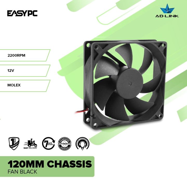 EasyPC | Ad-link 120mm and 80mm Chassis Fan Black | Lazada PH