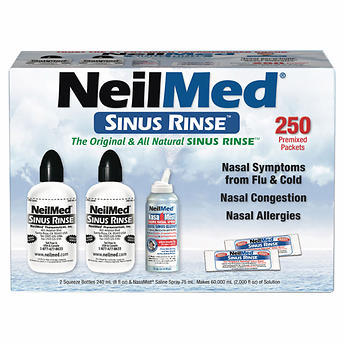 250 packets NeilMed Sinus Rinse Kit, pre-mixed, all original,all ...