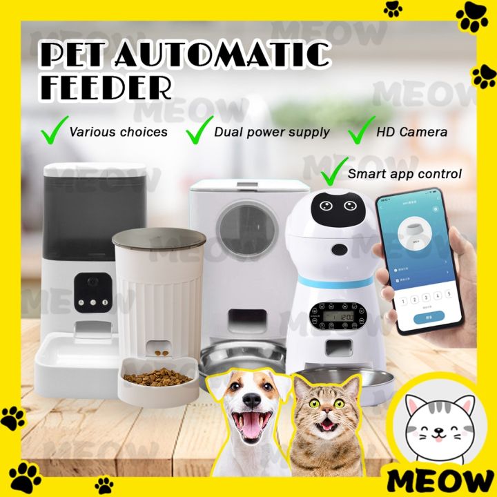 MEOW Automatic Smart Feeder HD Camera WIFI APP Control Pet Cat Dog ...