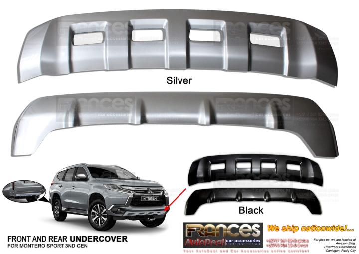 MONTERO 2016-2019 FRONT AND REAR BUMPER UNDER GARNISH SILVER | Black ...