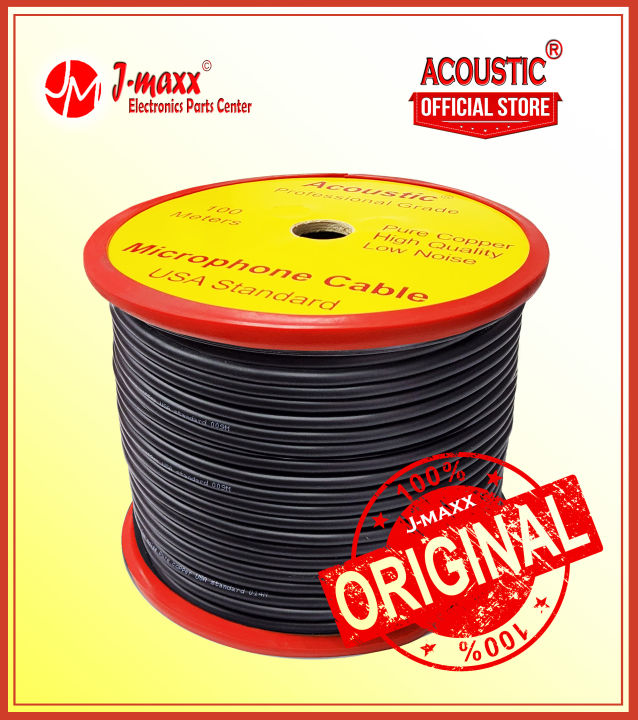 Acoustic 100 Meters Heavy Duty Stereo Microphone Cable (Black ...