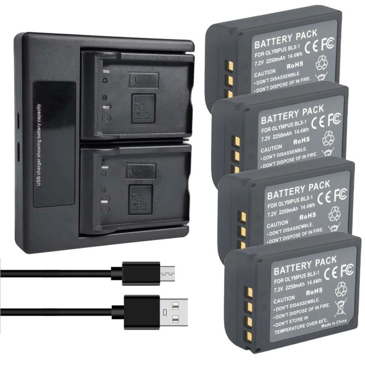 【New release】 Blx-1 Li-Ion Rechargable / Dual Charger For Olympus Om ...