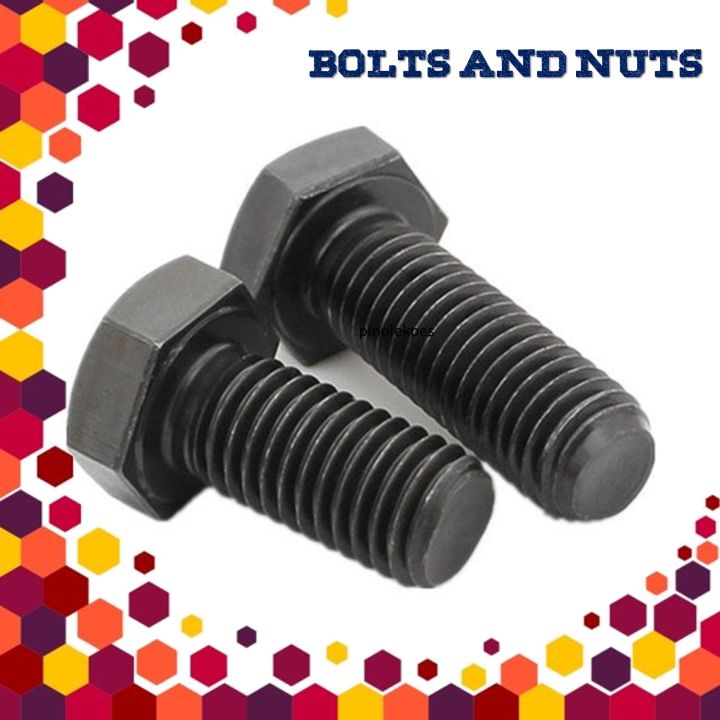 Bolts and Nut and Washer 5/16" (8mm) Ø Diameter Black Iron, High ...