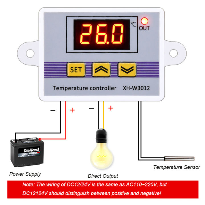 "XH-W3012 -30~220℃ Temperature Controller Switch High Precision Digital ...