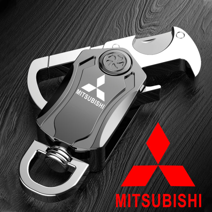 Car keychain for MITSUBISHI key accessories metal leather Key chains ...