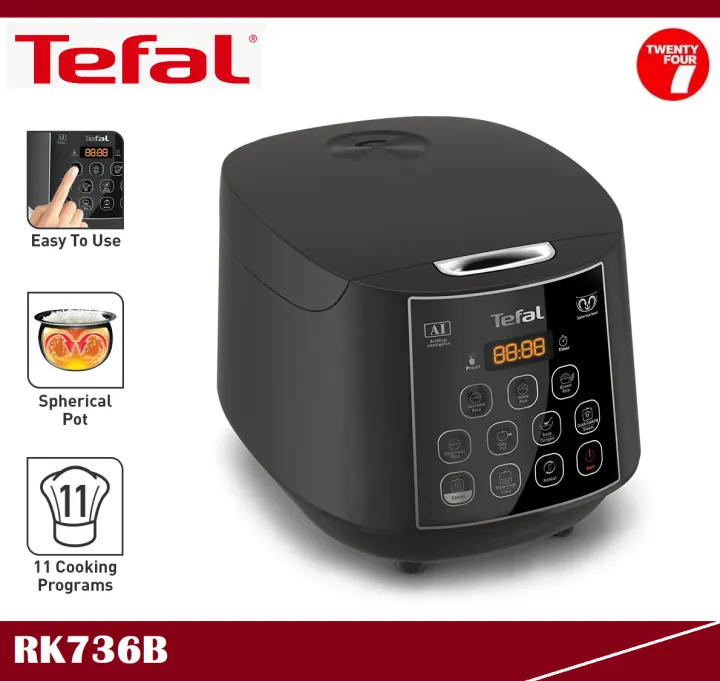 TEFAL Easy Rice Fuzzy Plus Logic Rice Cooker 1.8L RK736B65 (10 Cups ...