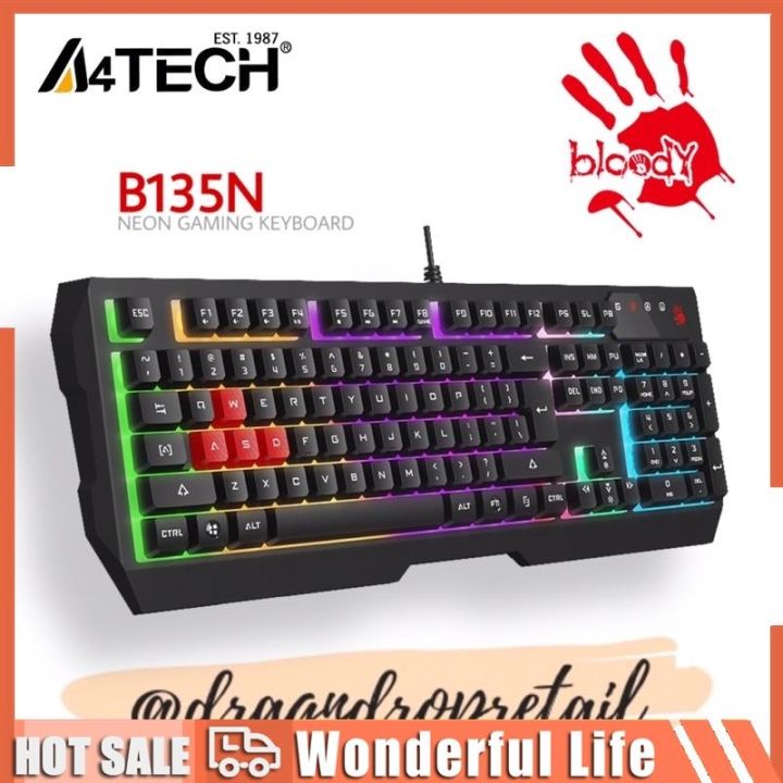 A4TECH BLOODY B135N Neon Backlit Gaming Keyboard | Lazada PH