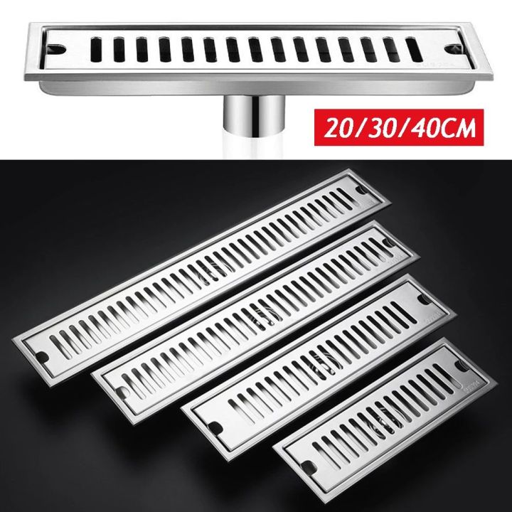 Invisible Bathroom Shower Drain Stainless Steel Shower Gutter Anti Odor ...