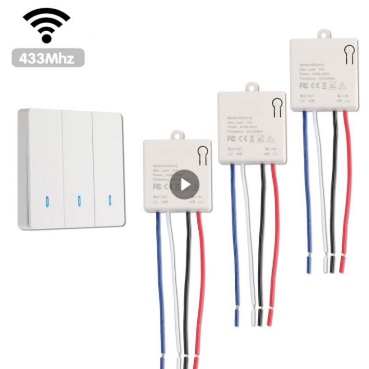 433Mhz Smart Light Switch LED Push Button Switches Universal Wireless ...