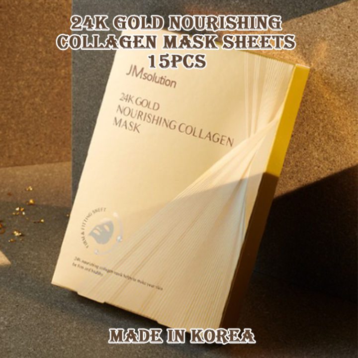 JM Solution 24K GOLD Nourishing Collagen Mask sheets 15pcs Made in ...
