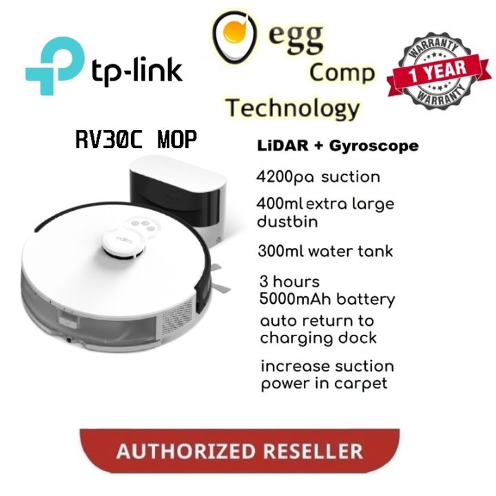 TP-Link Tapo RV30C Mop Plus & RV30C Mop Robot Vacuum & Mop Combo LiDAR ...