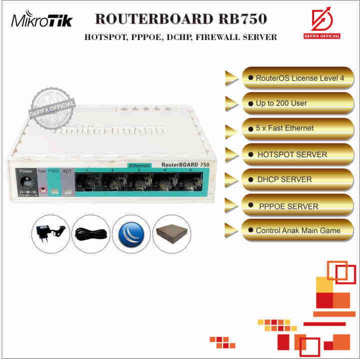Mikrotik RouterBOARD RB750 Router HOTSPOT PPPOE Voucher | Lazada Indonesia