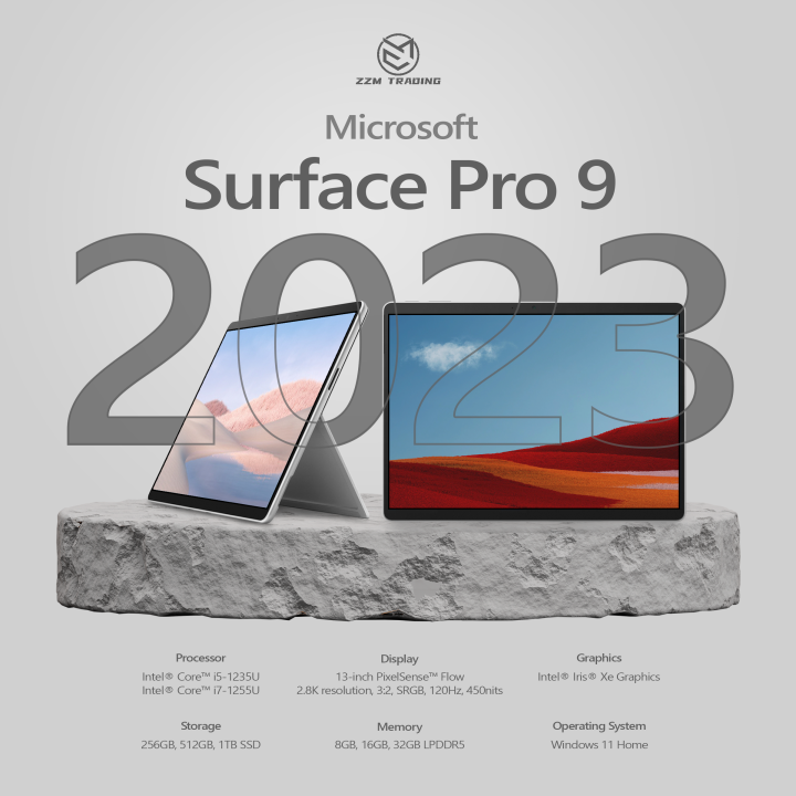 PRE ORDER Microsoft Surface Pro 9 2023 12th Gen Edition 13inch 2.8K res ...
