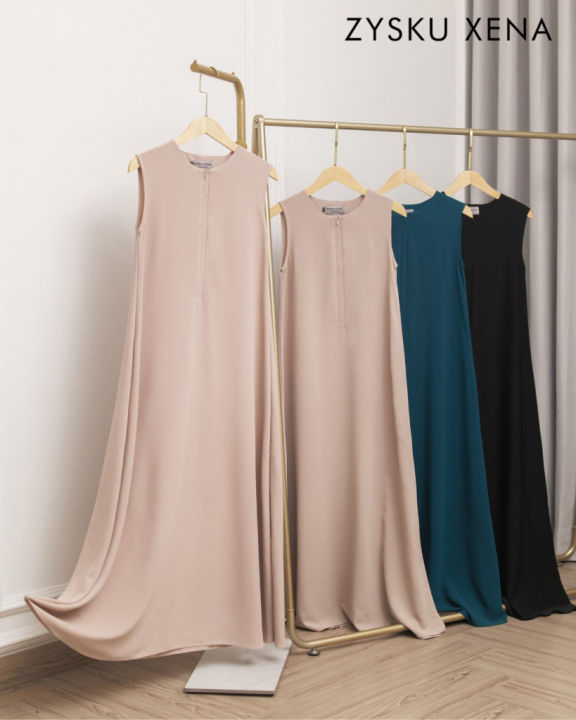 Zysku Xena | Airi Basic Sleeveless Dress - 4 Warna | Gamis Tanpa Lengan ...