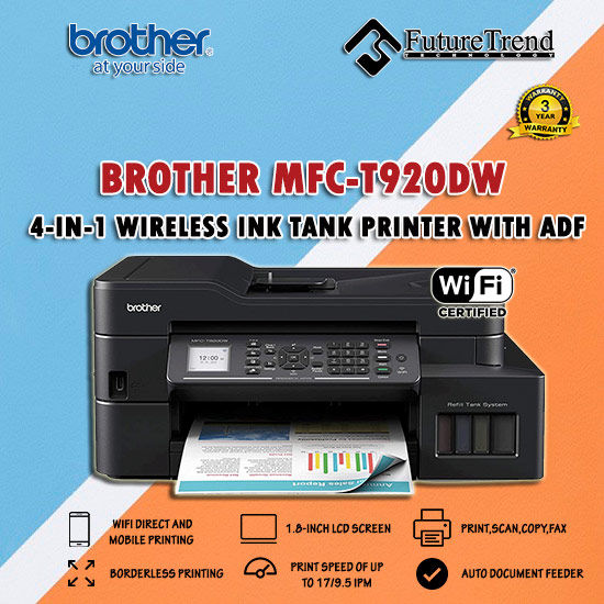 Brother MFC-T920DW T920dw All-In-One (Print,Scan,Copy,Fax) Wireless Ink ...