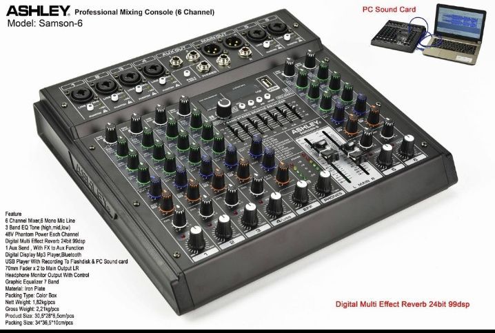 Mixer audio ASHLEY SAMSON 6 / samson6 6 channel original | Lazada Indonesia