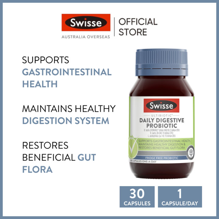 Swisse Ultibiotic Daily Digestive Probiotic 30 Capsules (EXP:01 2027 ...