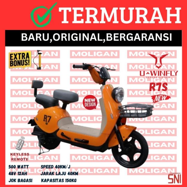 Sepeda Motor Listrik R7S Uwinfly Red Fish 7 Garansi Resmi | Lazada ...