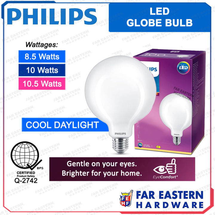 PHILIPS LED Globe Light Bulb Cool Daylight 8.5W | 10W | 10.5W | Lazada PH
