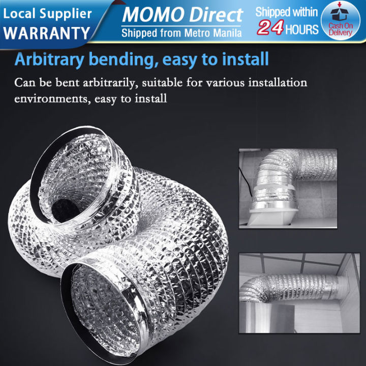 Flexible Double Aluminium Foil Ducting Hose for Inline Duct Fan Ventilator Ventilation Tube Air ...