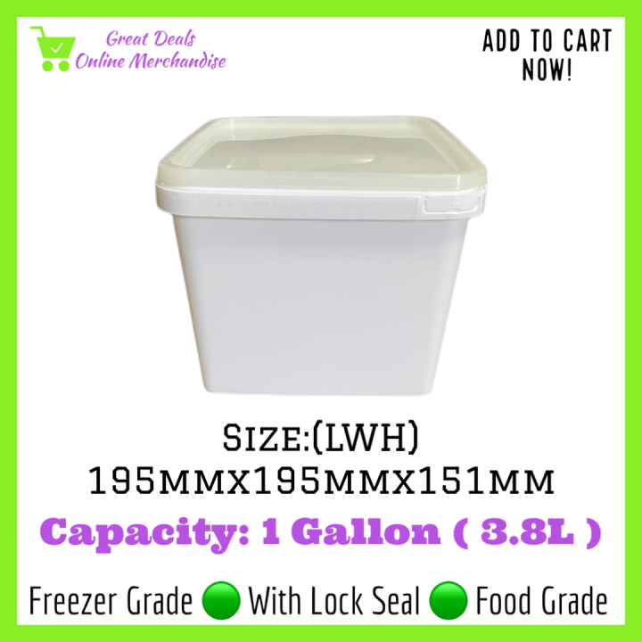 3.8L Square Ice Cream Container (Food And Freezer Grade) | Lazada PH