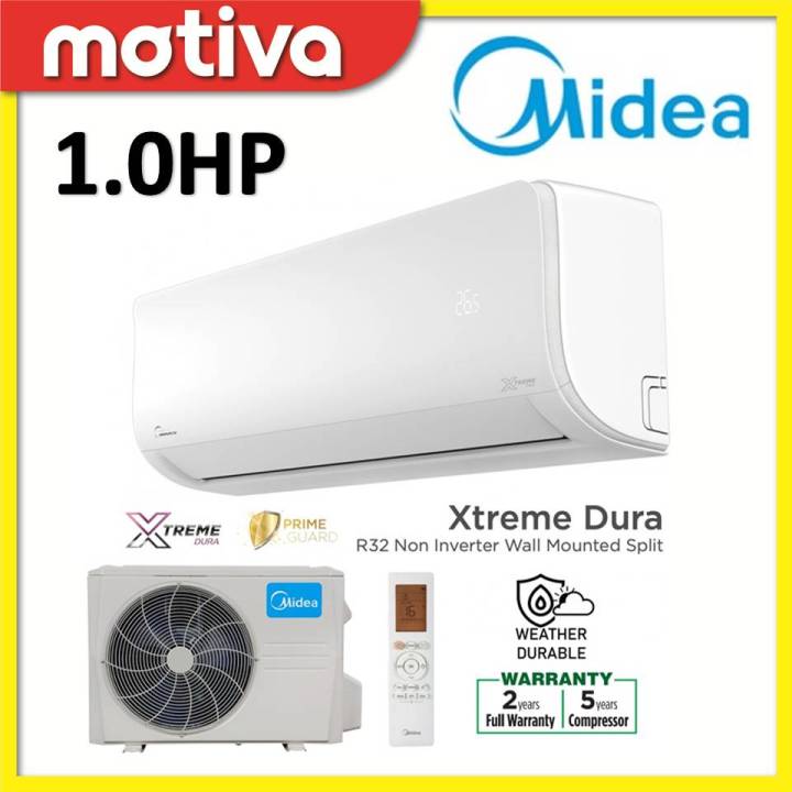 Midea Xtreme Dura 1.0hp R32 Non Inverter Aircond MSXD-10CRDN8 Super ionizer Wall Mounted Air ...