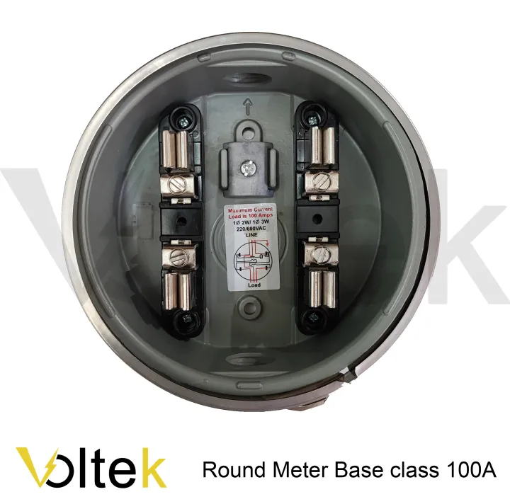 Electric Meter base round type size 1/2", 3/4", 1" 100a 4JAWS for class ...