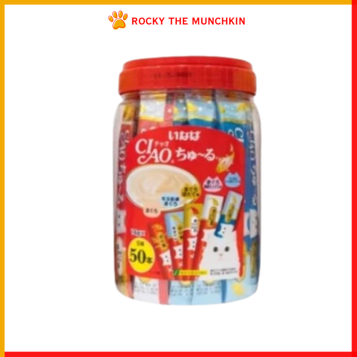 Ciao Churu Festive Tub 14g X 50 Sticks [Seafood/Tuna/Chicken/Tuna with ...