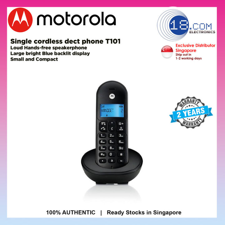Motorola T101 Dect Phone Single Handset | Compact design | Speaker ...