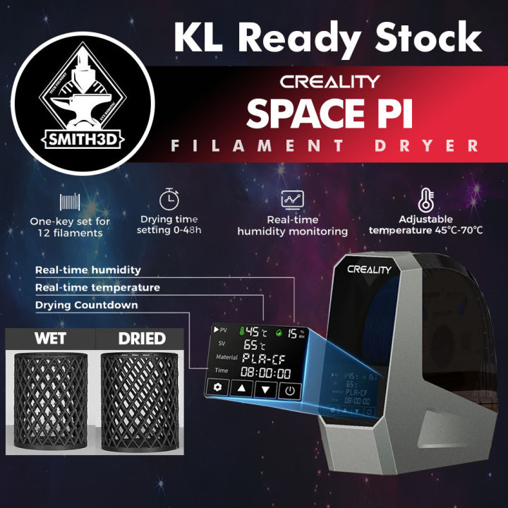 Creality Space Pi Filament Dryer, 3D Printer Filament Drybox, Humidity ...