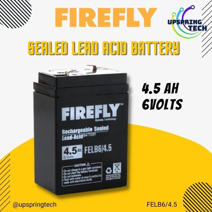 COD FIREFLY Rechargeable Sealed Lead Acid Battery 4.5Ah6v FELB64.5 ...