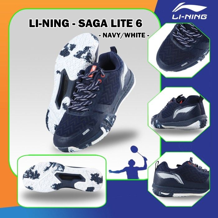 LINING Saga Lite 6 / Li-ning Saga Lite VI Sepatu Badminton Original ...