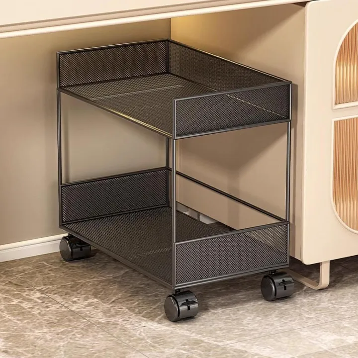 Fityle Metal Rolling Cart,Under Desk Utility Cart,Rolling Book Cart ...