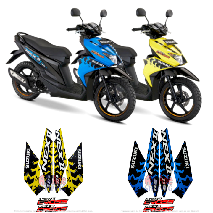 STIKER STRIPING LIS LES BODY MOTOR SUZUKI NEX 2 CROSS STANDAR FULL SET ...