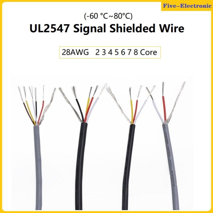5/10/20Meter UL2547 Signal Shielded Cable 28AWG PVC Insulated 4Cores Shielded Wires Tinned ...