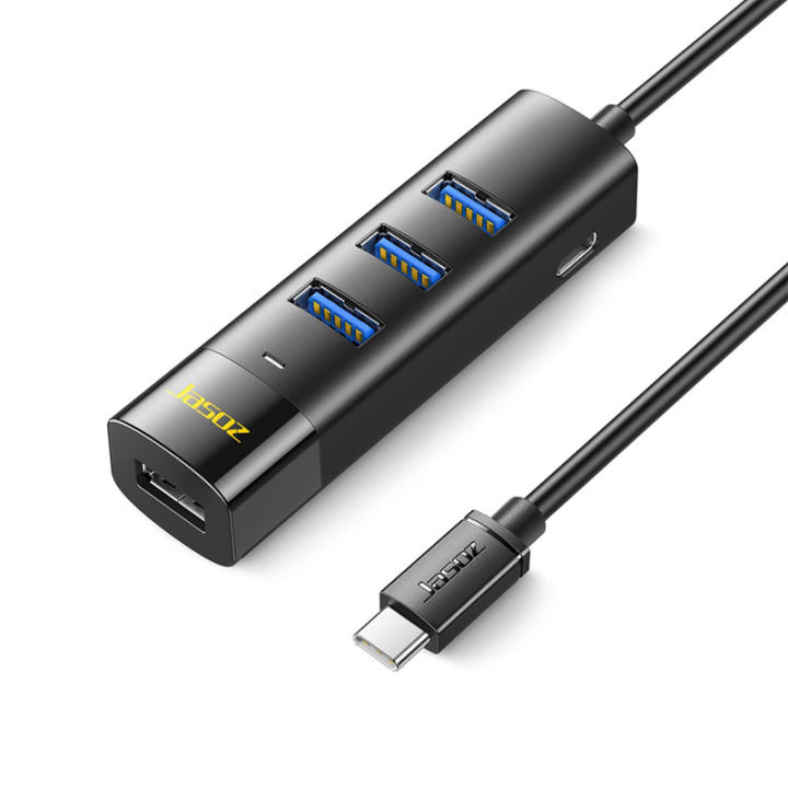 Bộ chia HUB USB-C ra 4 cổng USB 3.0 màu đen dài 30cm hiệu JASOZ F117 T-F154 | Lazada.vn