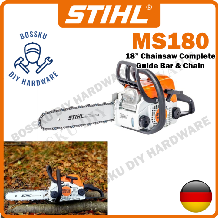 STIHL MS180 18 inch Chainsaw Chain saw complete guide bar & chain Germany Petrol Engine | Lazada