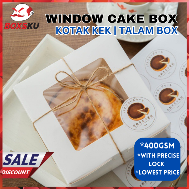 【Ready Made】Window Cake Box Folding Box with Window Kotak Kuih Talam ...