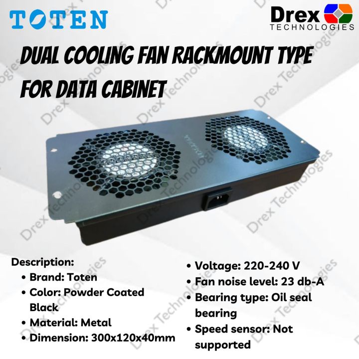 Toten Dual Exhaust Cooling Fan Rackmount Type for Data Server Rack ...