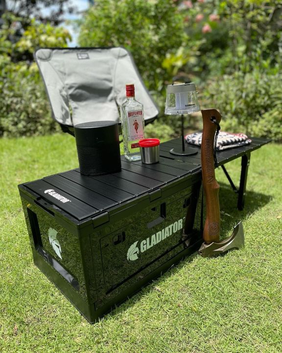 GLADIATOR COLLAPSIBLE ALLUMINUM ALLOY TABLE CAMPING BOX 50L | Lazada PH