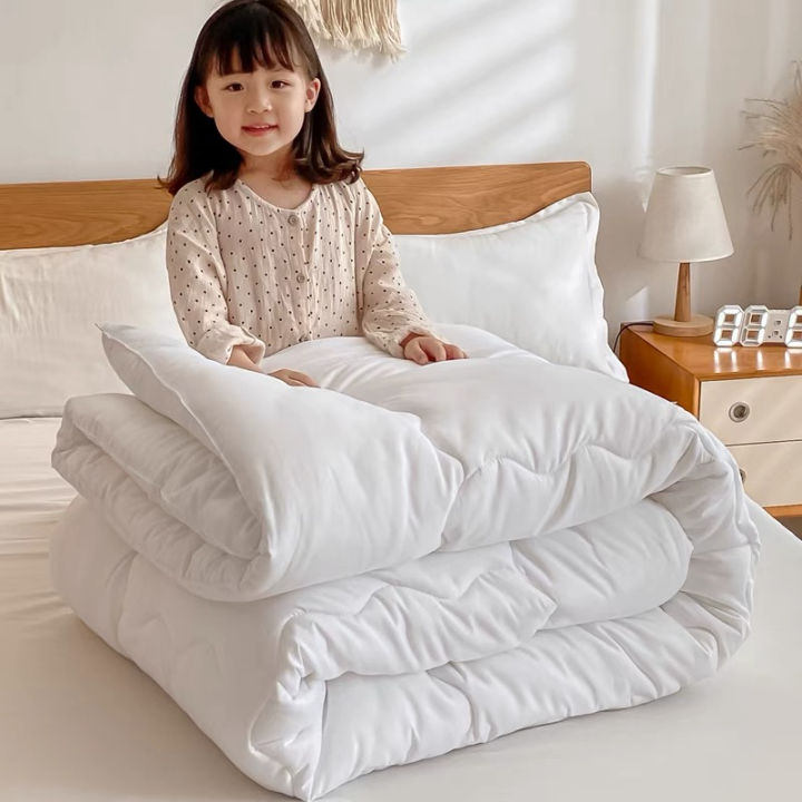 Pure White Quilt Filled Single Double King Size Quilt | Lazada PH