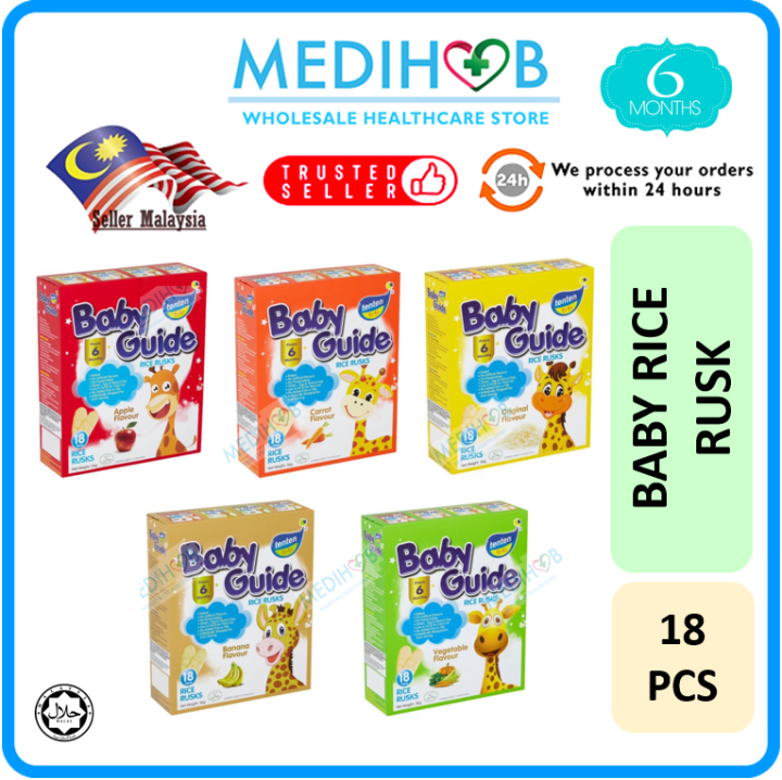 TENTEN Baby Guide Rice Rusks (18pcs) - Healthy Baby Biscuit Snack with ...