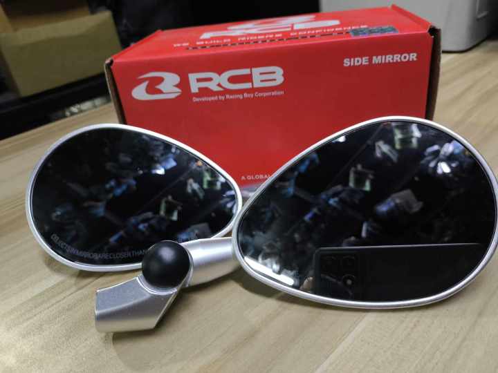 ORIGINAL RCB ALLOY SIDE MIRROR S5 BLACK / SILVER RACING BOY UNIVERSAL ...