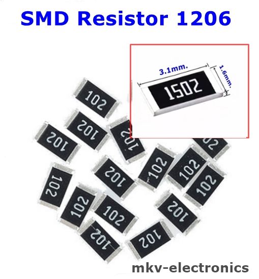 (100ตัว) 750R , 750โอห์ม , 7500 , SMD Resistor ยาวกว้าง3.1x1.6mm. 1% 1/ ...