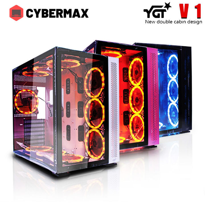 YGT V1 Dual Chamber PC Case Gaming Computer Case MATX Desktop Case With ...