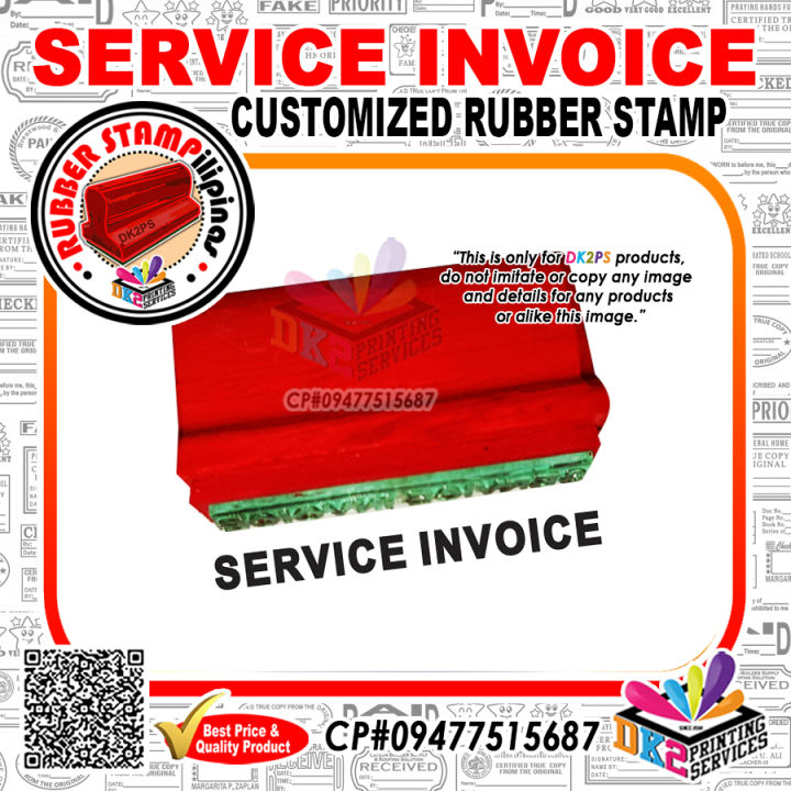 SERVICE INVOICE PERSONALIZED / CUSTOMIZED RUBBER STAMP ( OTHER SIZES ...